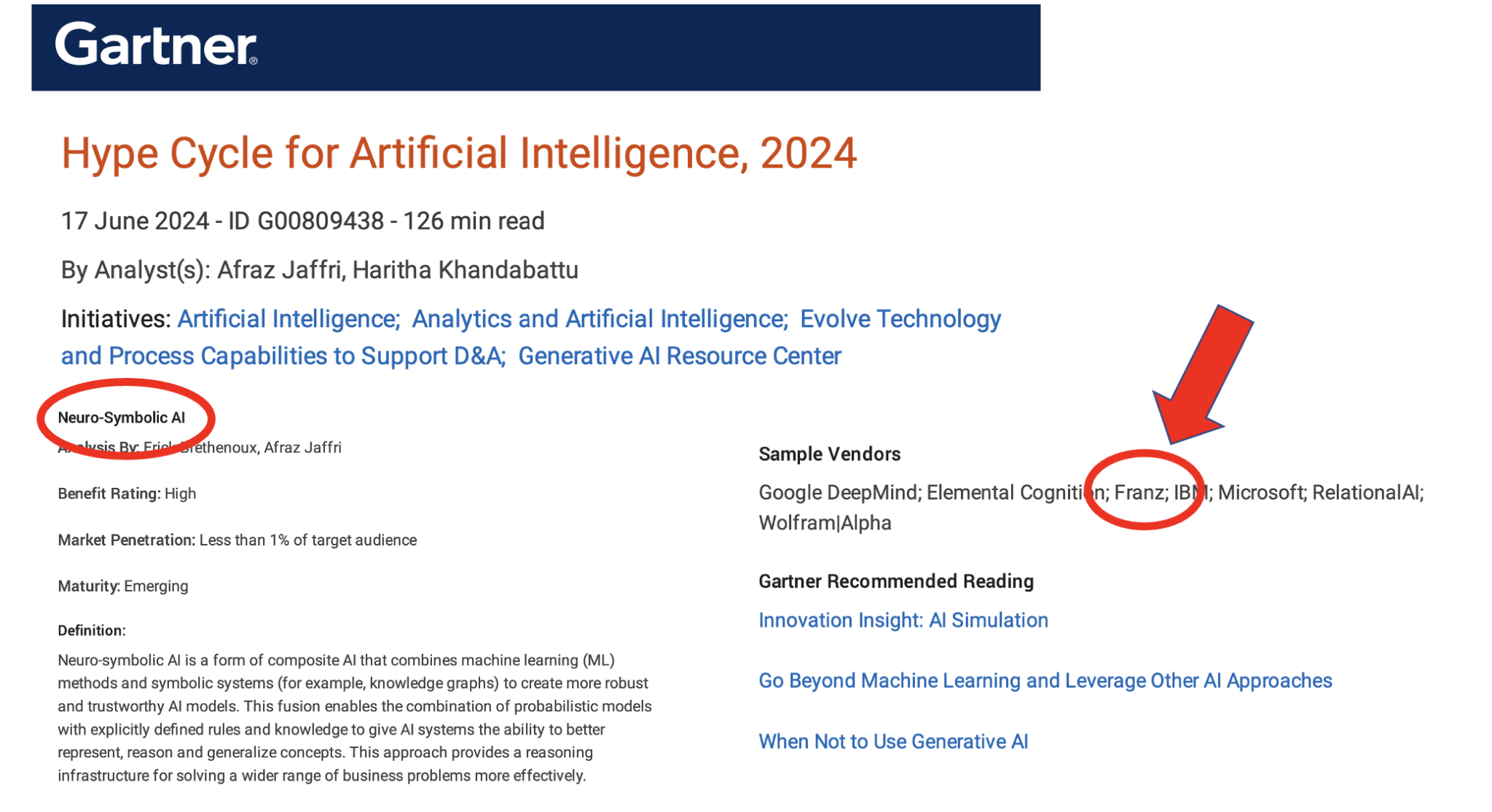 Gartner recognized Franz Inc. as a Key Neuro-Symbolic AI Provider in ...